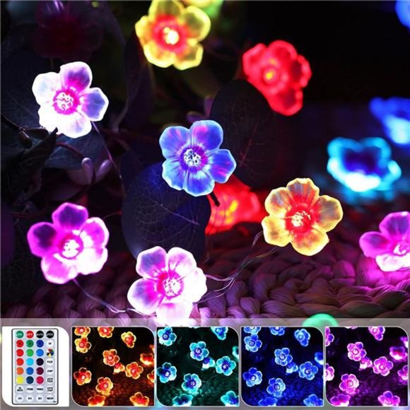 Holiday | Cherry Blossom Decor Flower String Lights Cherry Blossom ...